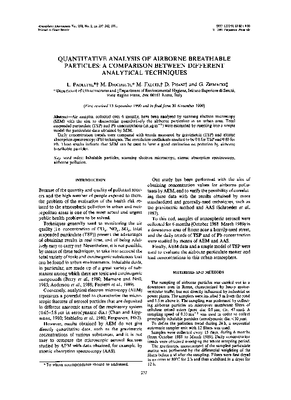 (PDF) Quantitative analysis of airborne breathable particles: A comparison between different ...