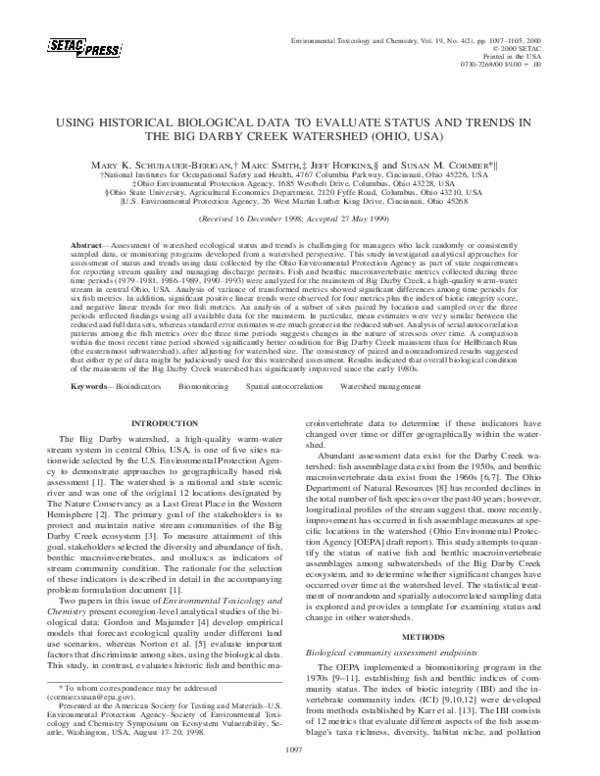 (PDF) Using Historical Biological Data to Evaluate Status and Trends in ...