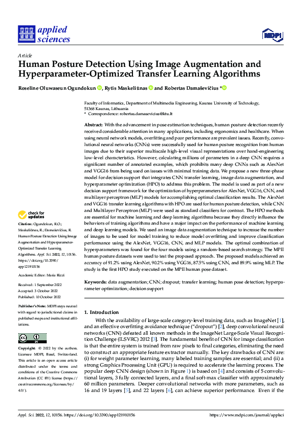 Pdf Human Posture Detection Using Image Augmentation And Hyperparameter Optimized Transfer