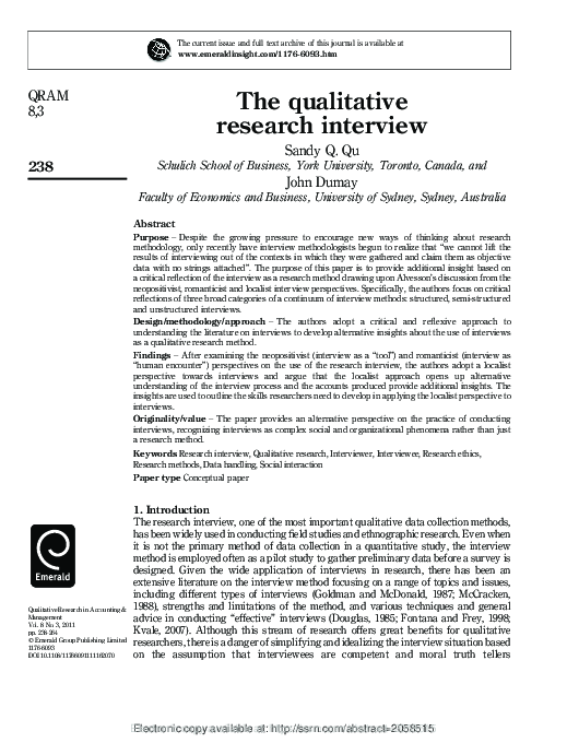(PDF) The qualitative research interview