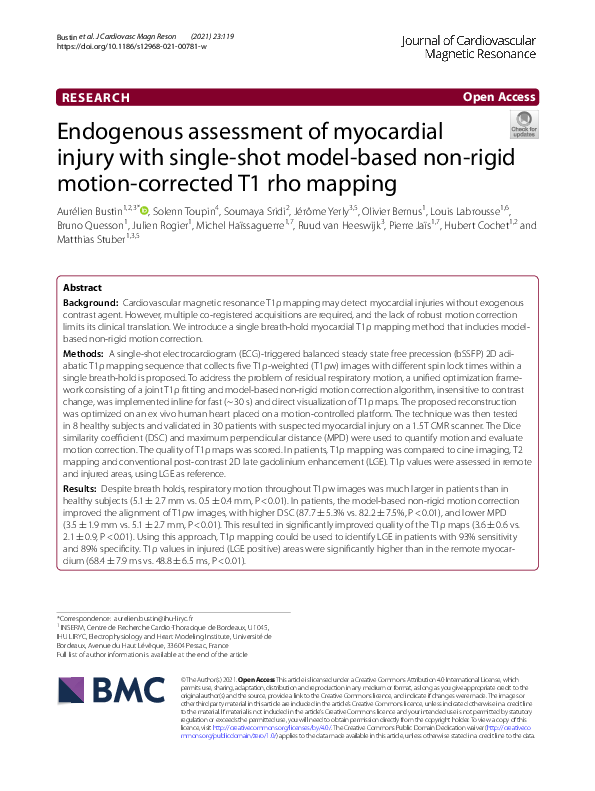 (PDF) Endogenous assessment of myocardial injury with single-shot model ...