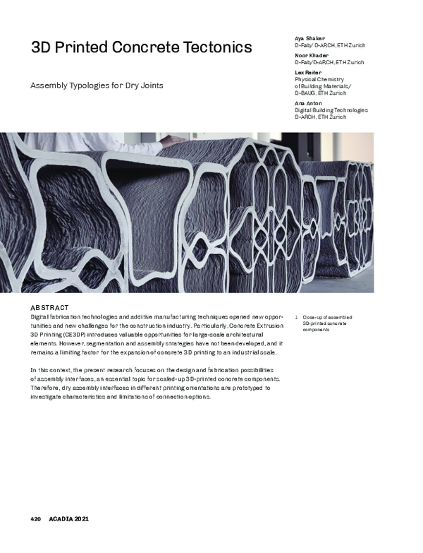 (PDF) 3D Printed Concrete Tectonics