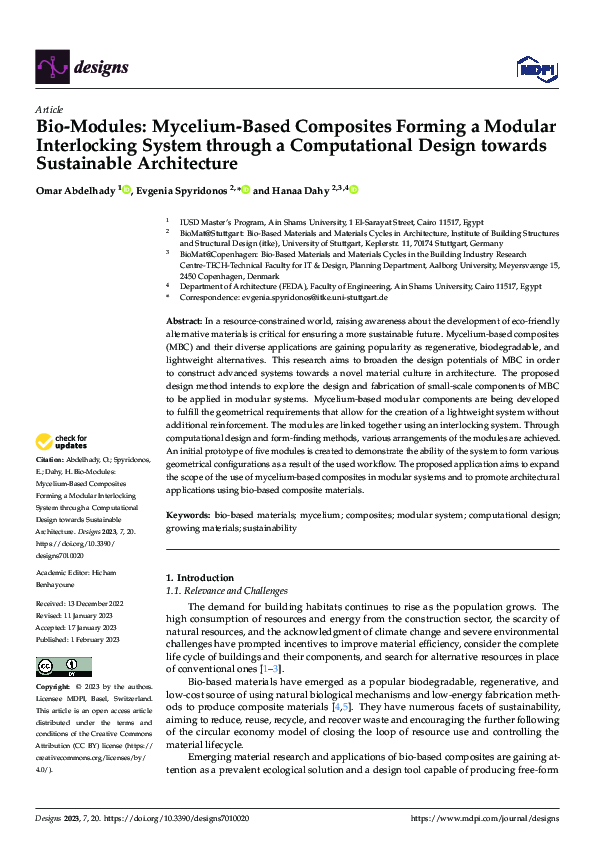 (PDF) Bio-Modules: Mycelium-Based Composites Forming a Modular ...