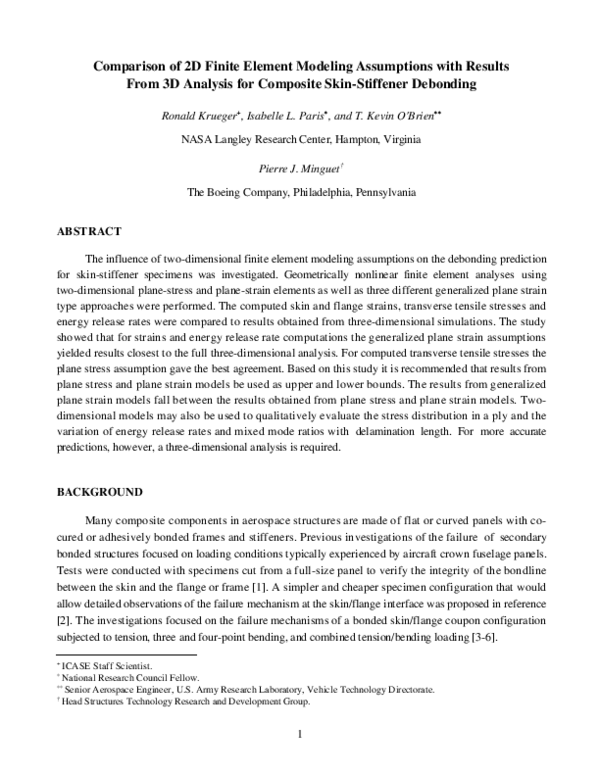(PDF) Comparison of 2D finite element modeling assumptions with results from 3D analysis for ...