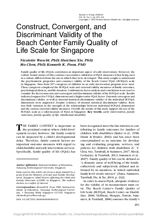 (PDF) Construct, Convergent, and Discriminant Validity of the Beach ...