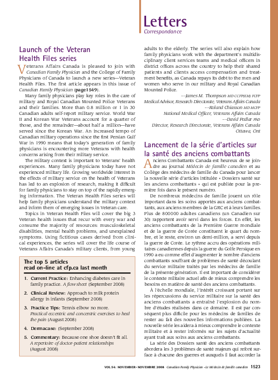 (PDF) Lancement de la série d’articles sur la santé des anciens ...