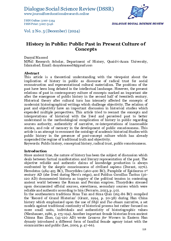 (PDF) History in Public: Public Past in Present Culture of Concepts