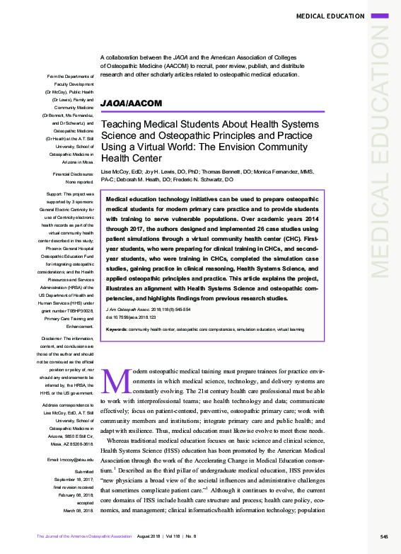 (PDF) Teaching Medical Students About Health Systems Science and ...