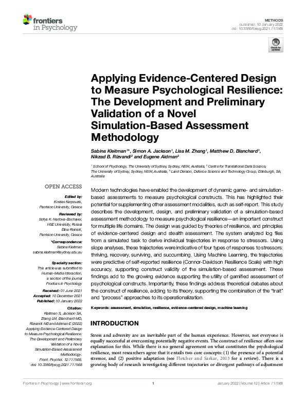 (PDF) Applying Evidence-Centered Design to Measure Psychological ...