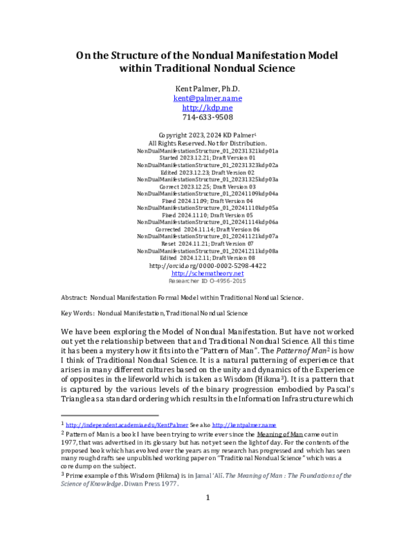 (PDF) On the Structure of the Nondual Manifestation Model within ...