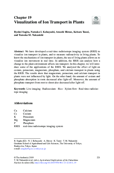 (PDF) Visualization of Ion Transport in Plants