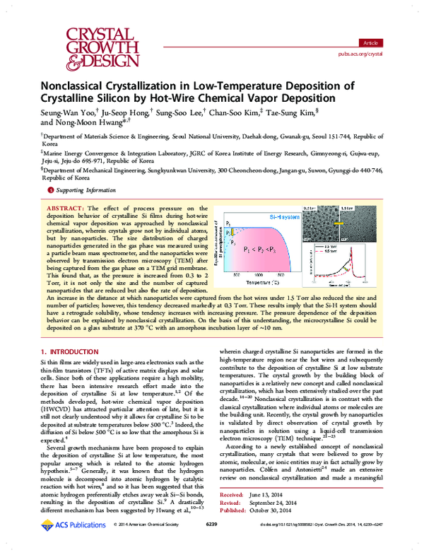 (PDF) Nonclassical Crystallization in Low-Temperature Deposition of ...