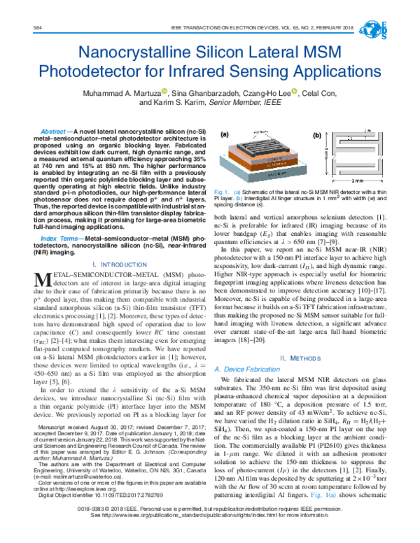 (PDF) Nanocrystalline Silicon Lateral MSM Photodetector for Infrared ...