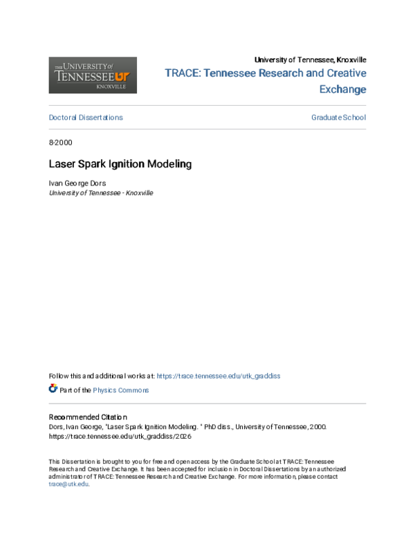 (PDF) Laser spark ignition modeling