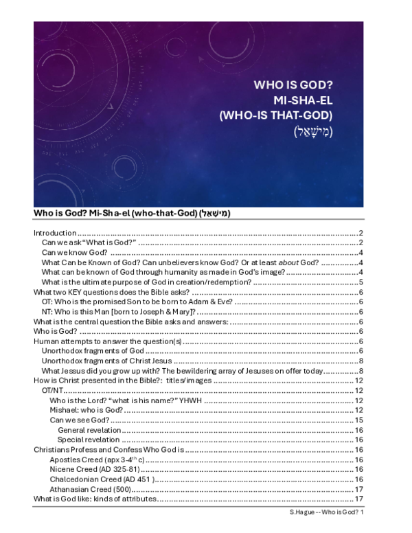 (PDF) Who is God? lesson notes that are accompanied by the Power Point ...