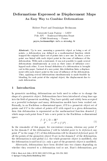 (PDF) Deformations Expressed as Displacement Maps An Easy Way to ...