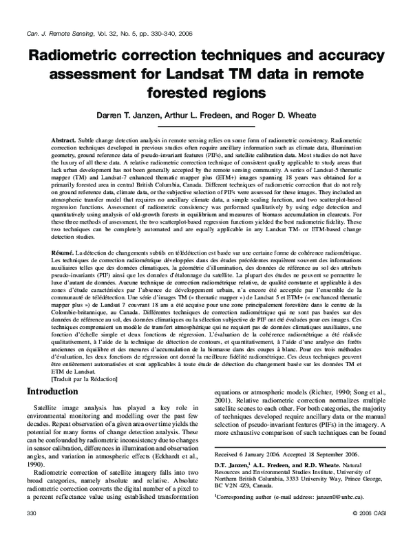 (PDF) Radiometric correction techniques and accuracy assessment for ...