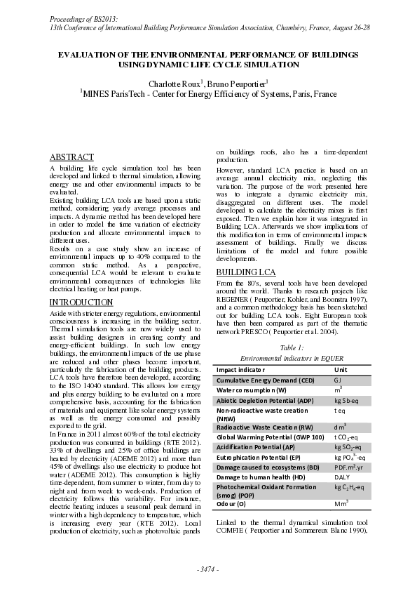 (PDF) Evaluation Of The Environmental Performance Of Buildings Using ...
