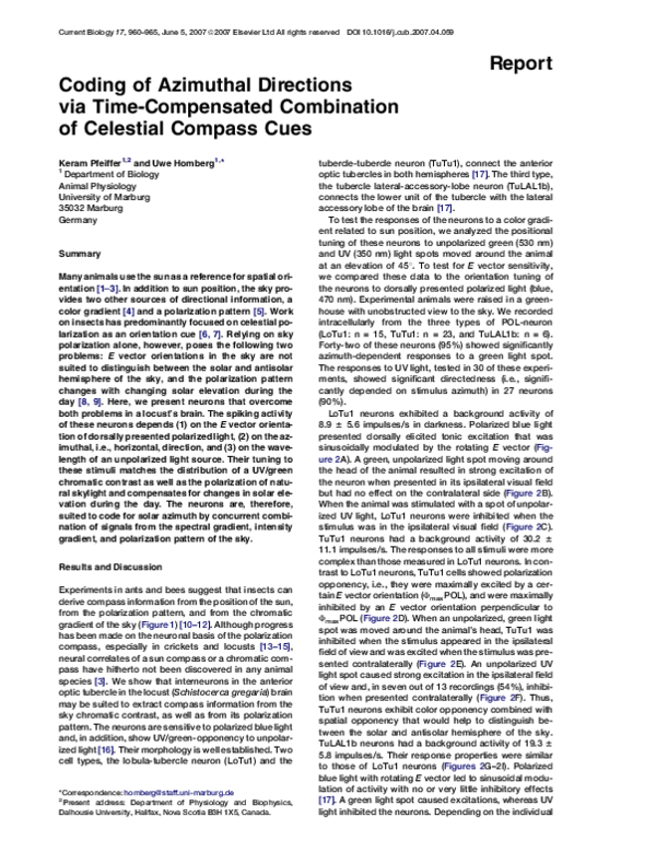 (PDF) Coding of Azimuthal Directions via Time-Compensated Combination ...