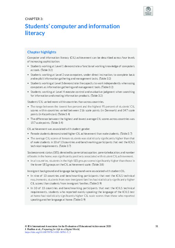 (PDF) Students’ computer and information literacy