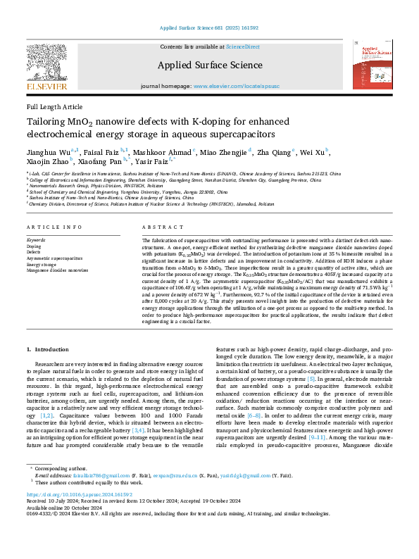 (PDF) Tailoring MnO2 nanowire defects with K-doping for enhanced ...