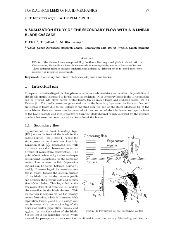 (PDF) Visualization Study of the Secondary Flow Within a Linear Blade ...