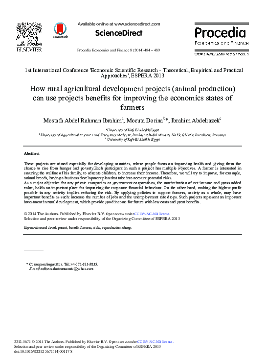 (PDF) How Rural Agricultural Development Projects (Animal Production ...