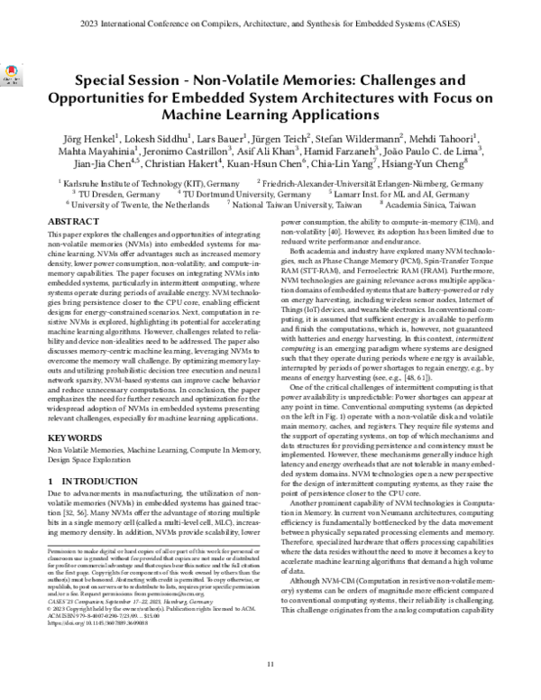 (PDF) Special Session - Non-Volatile Memories: Challenges and Opportunities for Embedded System ...
