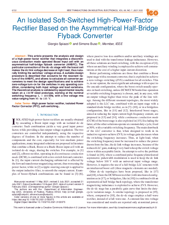 (PDF) An Isolated Soft-Switched High-Power-Factor Rectifier Based on the Asymmetrical Half ...