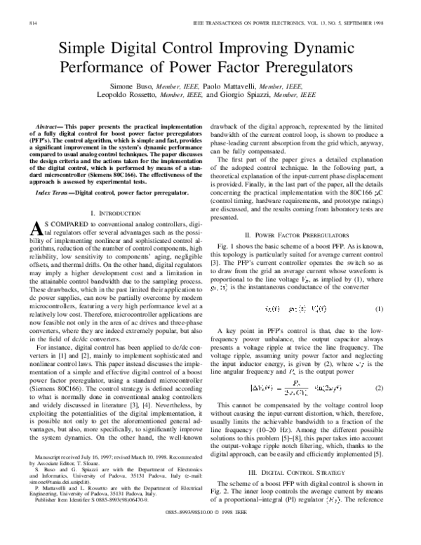 (PDF) Simple digital control improving dynamic performance of power ...