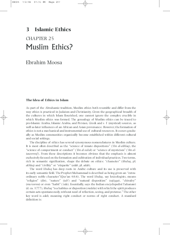 (PDF) Muslim Ethics?
