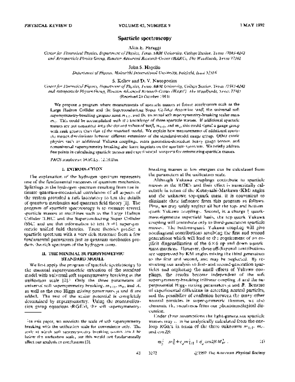 (PDF) Sparticle spectroscopy