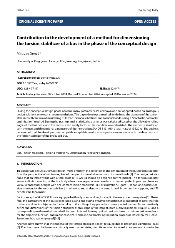 (PDF) Contribution to the development of a method for dimensioning the ...