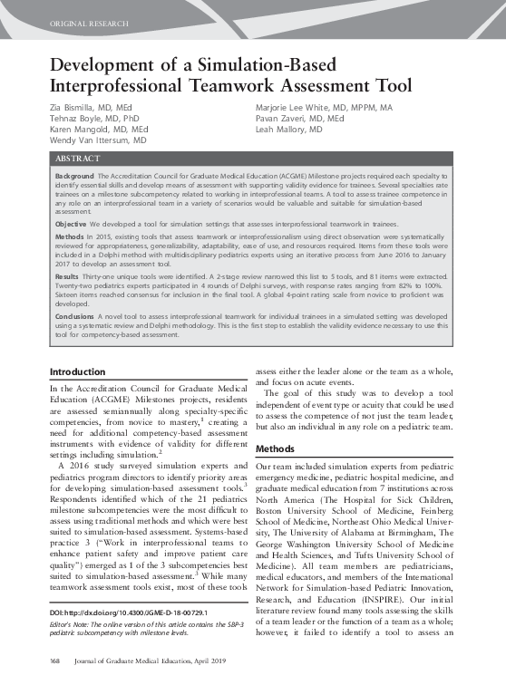 (PDF) Development of a Simulation-Based Interprofessional Teamwork ...