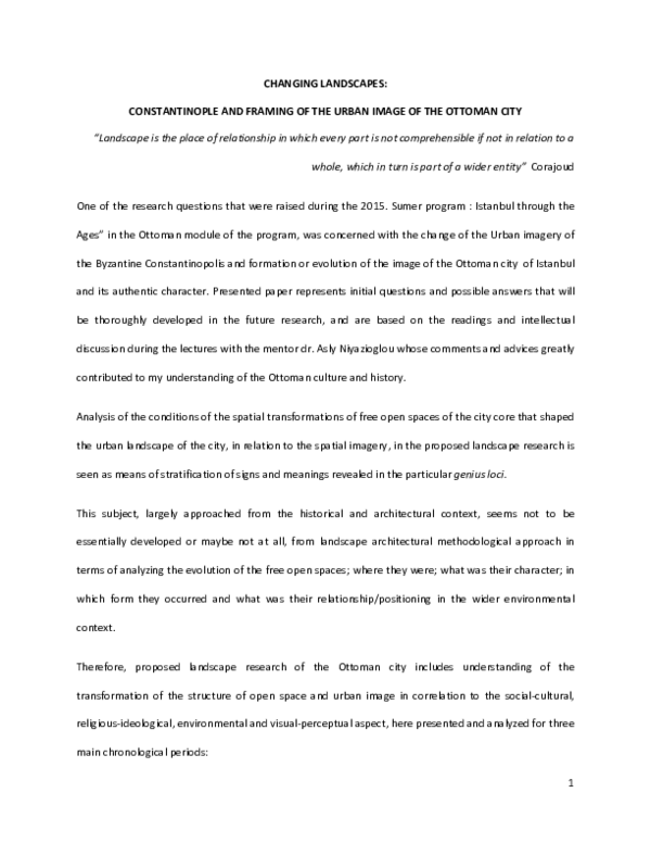 (PDF) J.Rakocija, Changing Landscapes: Constantinople and Framing the ...