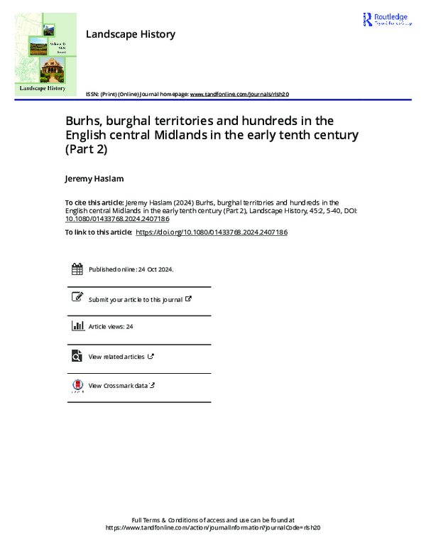 (PDF) Burhs burghal territories and hundreds in the English central ...
