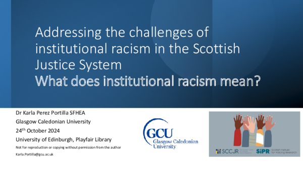 (PDF) Addressing the challenges of institutional racism in the Scottish ...