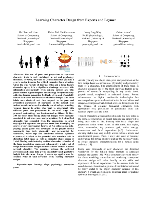(PDF) Learning Character Design from Experts and Laymen