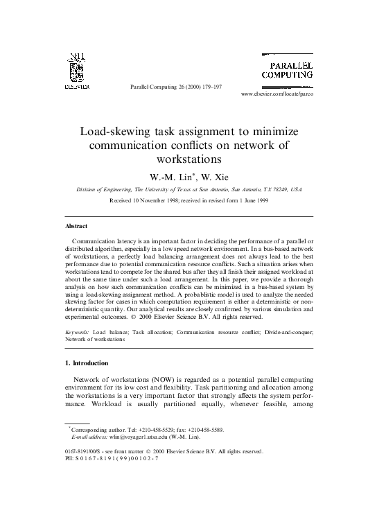 (PDF) Load-skewing task assignment to minimize communication conflicts on network of workstations