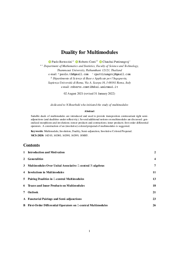 (PDF) Duality for Multimodules
