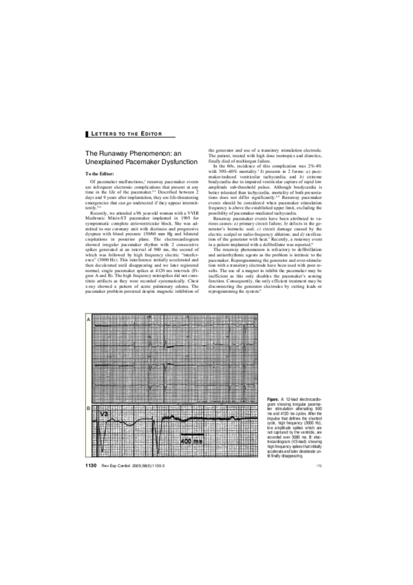 (PDF) The Runaway Phenomenon: an Unexplained Pacemaker Dysfunction