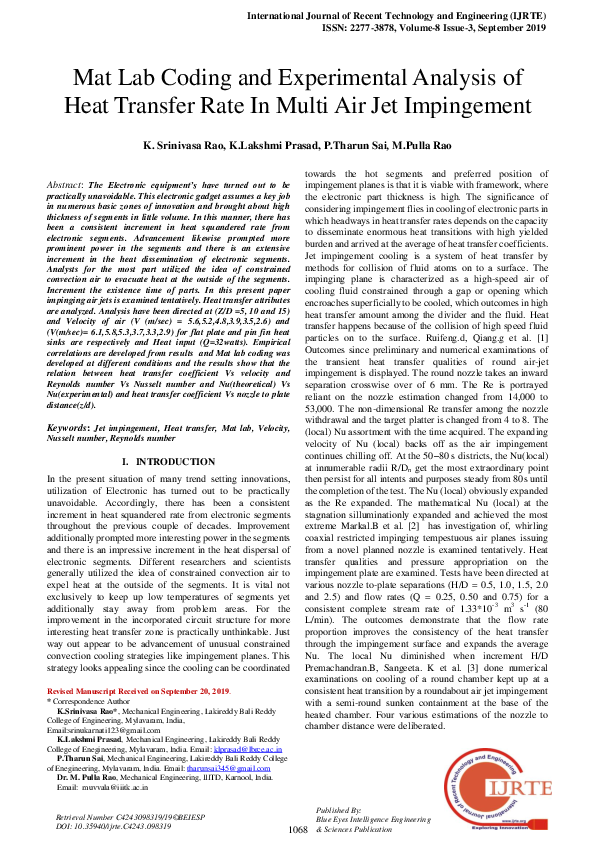 (PDF) Mat Lab Coding and Experimental Analysis of Heat Transfer Rate In ...