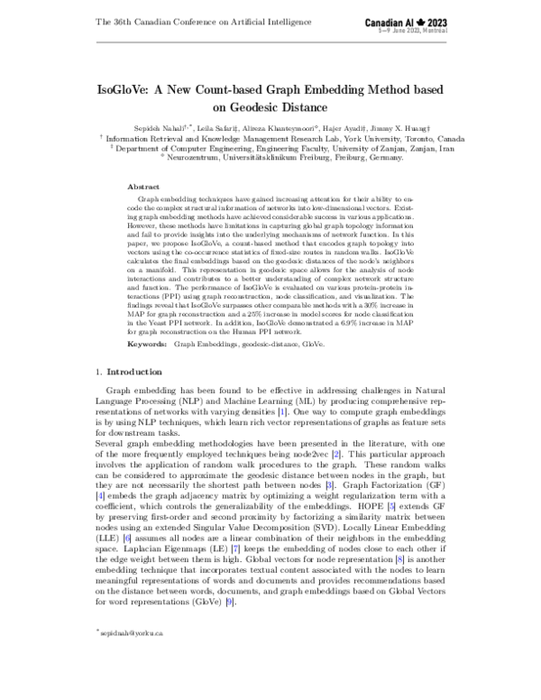 (PDF) IsoGloVe: A New Count-based Graph Embedding Method based on Geodesic Distance