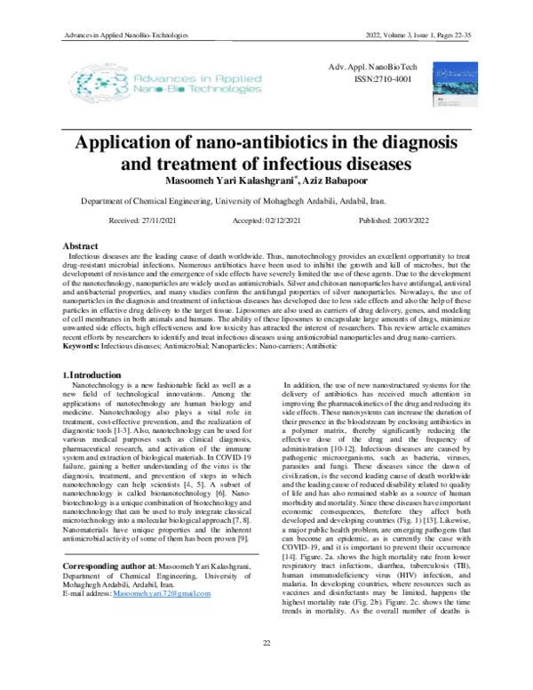 (PDF) Application of nano-antibiotics in the diagnosis and treatment of infectious diseases ...