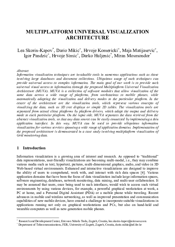 (PDF) Multiplatform Universal Visualization Architecture