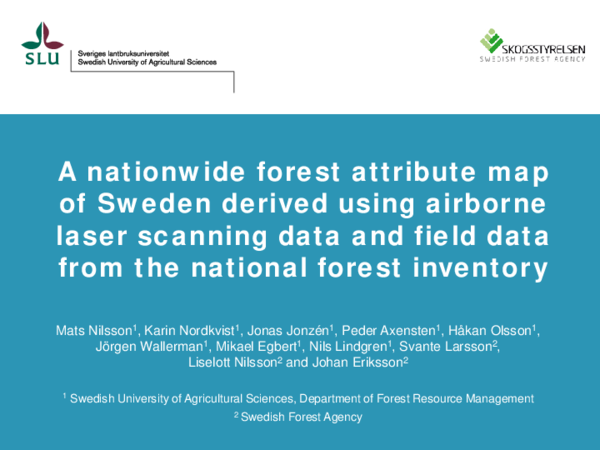 (PDF) A nationwide forest attribute map of Sweden predicted using airborne laser scanning data ...