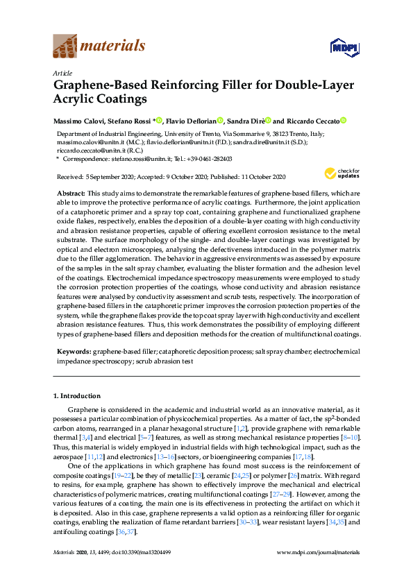 (PDF) Graphene-Based Reinforcing Filler for Double-Layer Acrylic Coatings