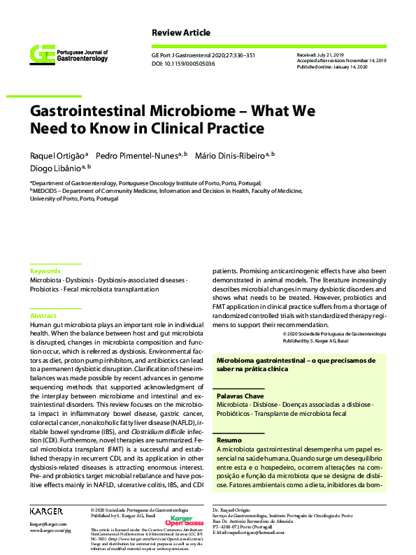 Pdf Gastrointestinal Microbiome What We Need To Know In Clinical