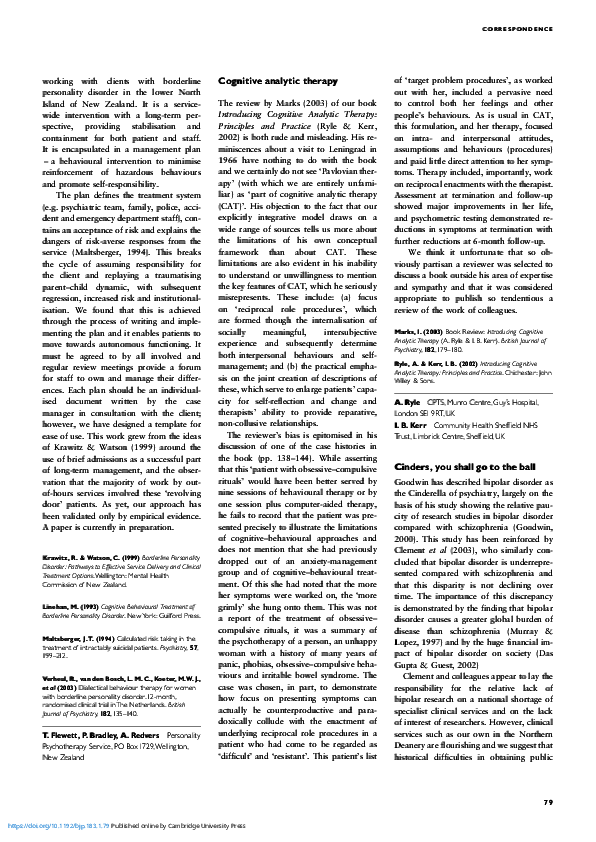 (PDF) Cognitive analytic therapy