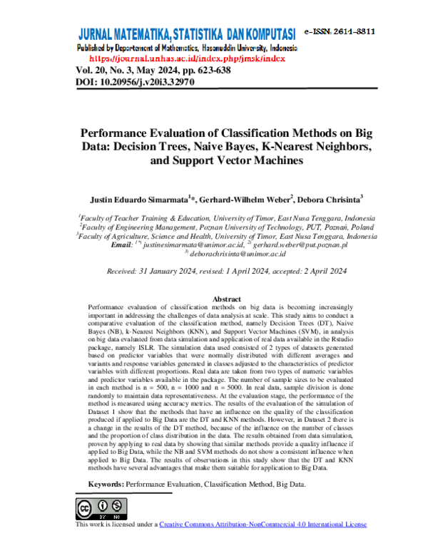 (PDF) Performance Evaluation of Classification Methods on Big Data: Decision Trees, Naive Bayes ...